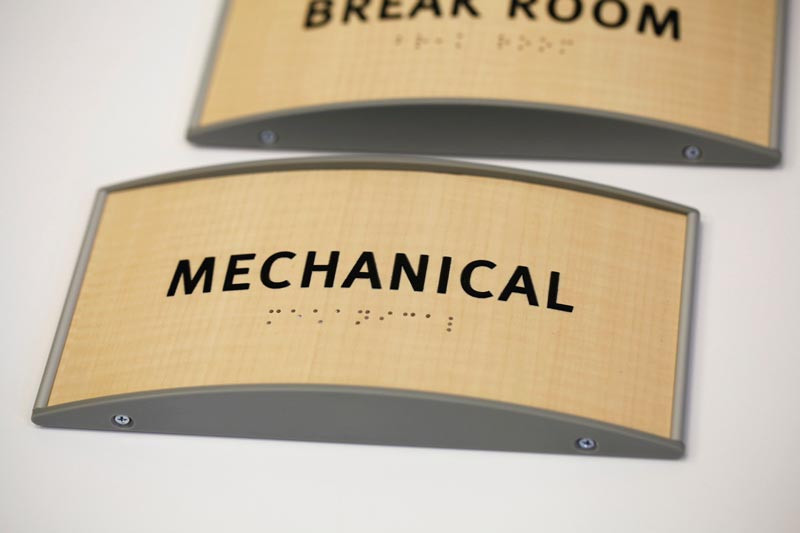 Curved Wood ADA Braille Signs | Curved Office Signs Interchangeable