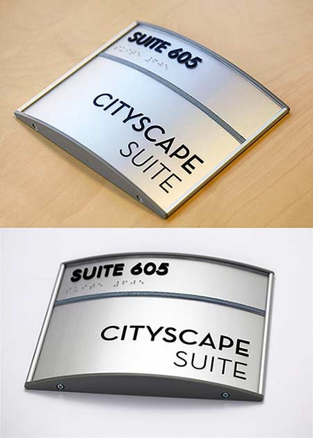 Curved Sign Frames with Free Personalization - Curved Office Signs