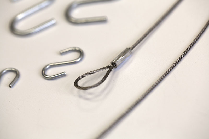 Ceiling Sign Mounting Kit | Hanging Cables and S Hooks