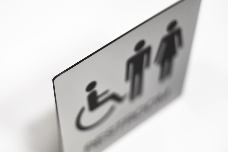 Square Restroom Sign | Engraved Restroom Sign
