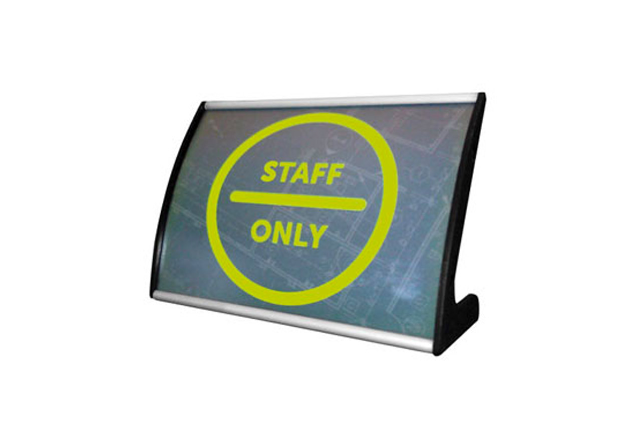 Interchangeable Curved Desk Sign | Curved Office Signs for Desks