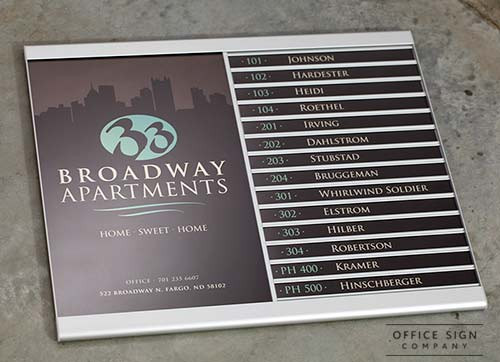 Matte Black Office Directory Signs
