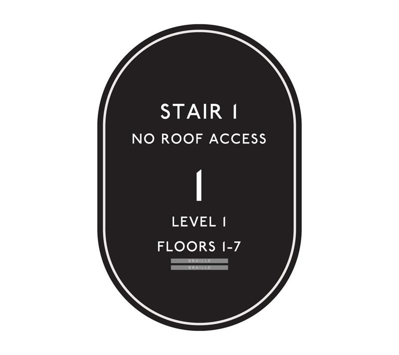 Contemporary ADA Stairs Roof Access Signs