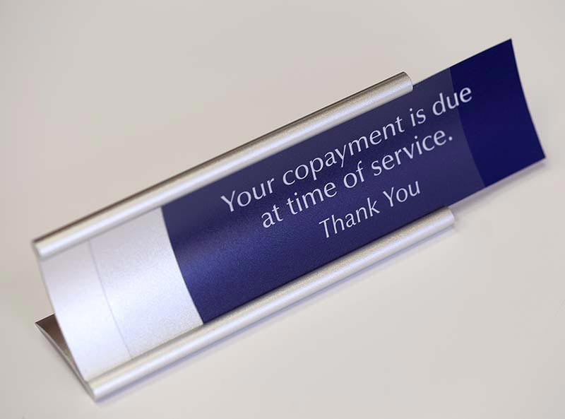 Concave Desk Sign Inserts | Interchangeable Modular Sign Systems