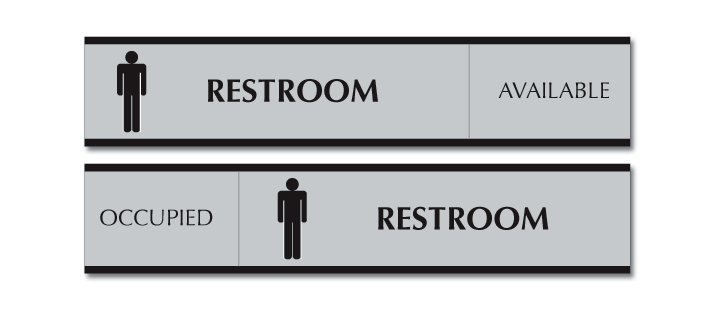 Corridor Restroom Signs | Hallway Flag Bathroom Signs | Mens Restroom ...
