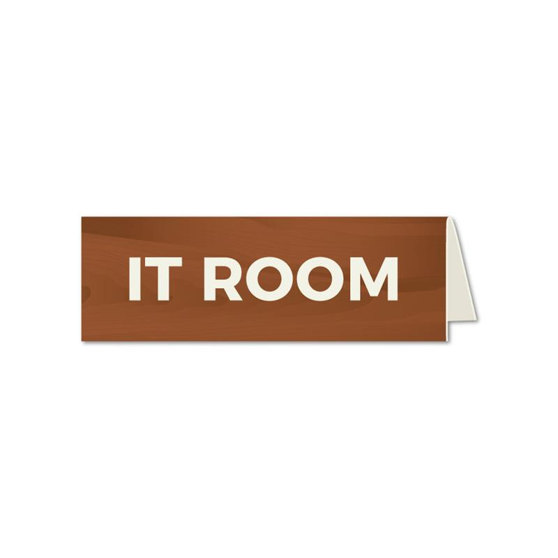 Computer Room Tent Sign with Icon - 6" x 2" - Office Sign Company