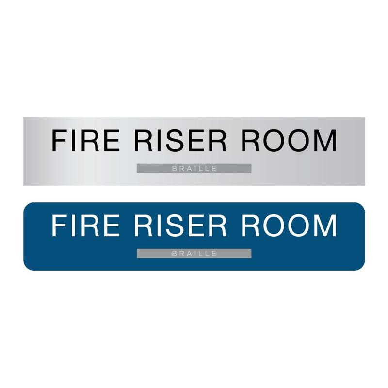 Premium ADA Fire Riser Room Signs | Braille Riser Room Sign