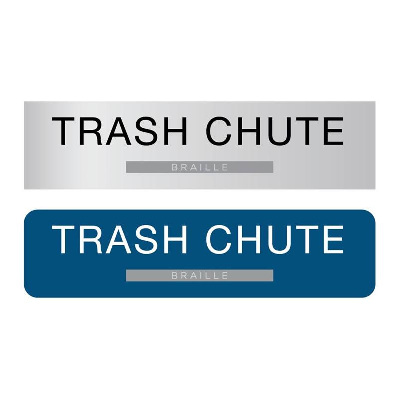 Premium ADA Trash Chute Signs | Braille Trash Room Sign