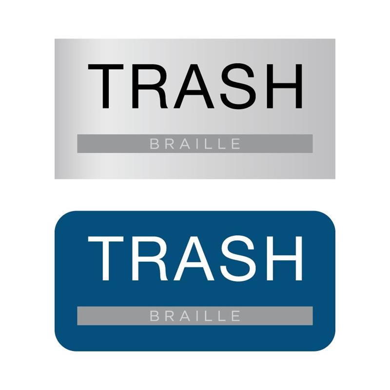 Round Metal Trash Signs | Garbage Can Signs | Office Signs