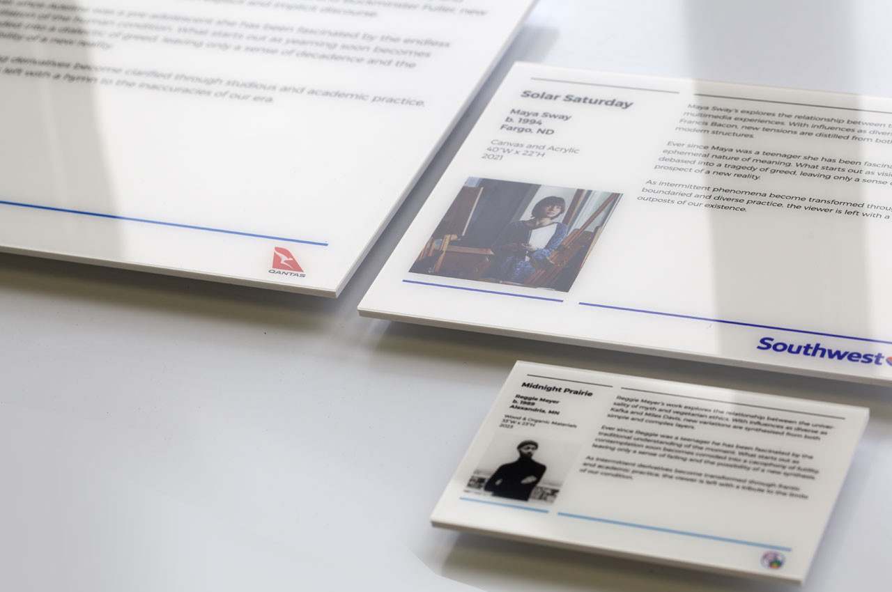 Back Printed Professional Wall Placard, Full Color with Stand Off Mount