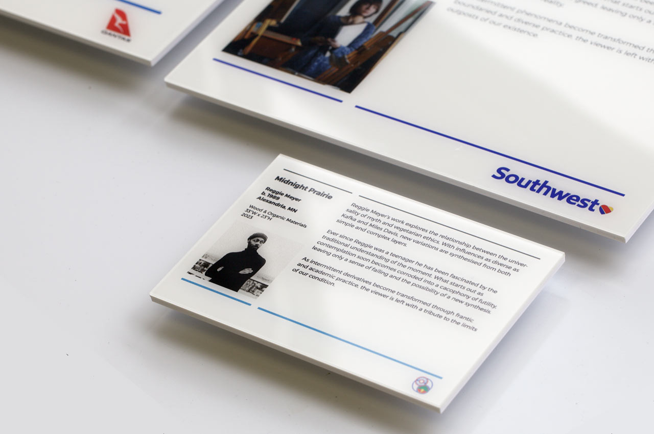 Back Printed Professional Wall Placard, Full Color with Stand Off Mount