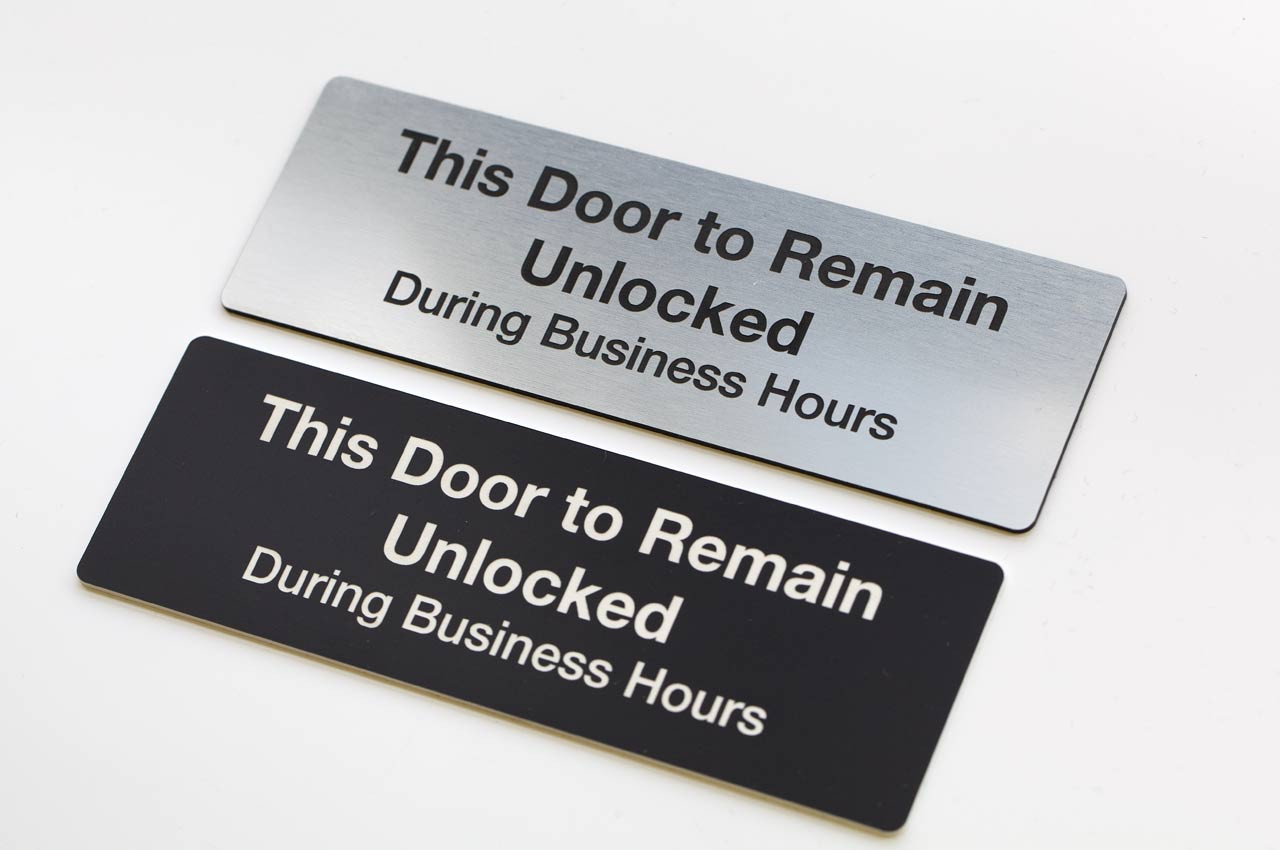 Door to Remain Unlocked - Engraved Door Signs