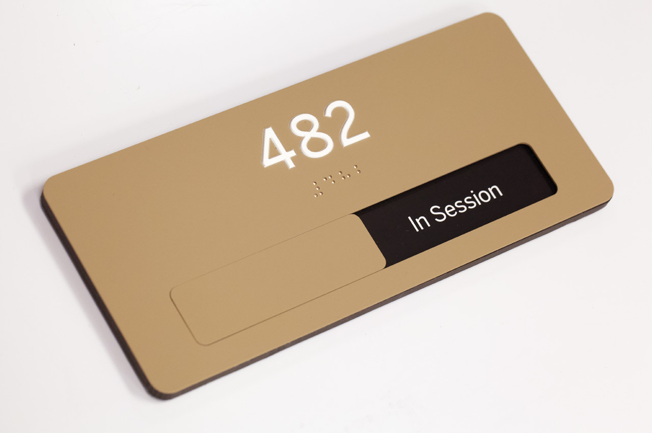 Designer Series Braille Sign - Availability Slider