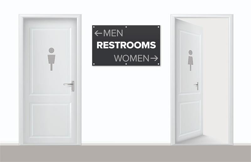 Large Bathroom Directional Signs for Office