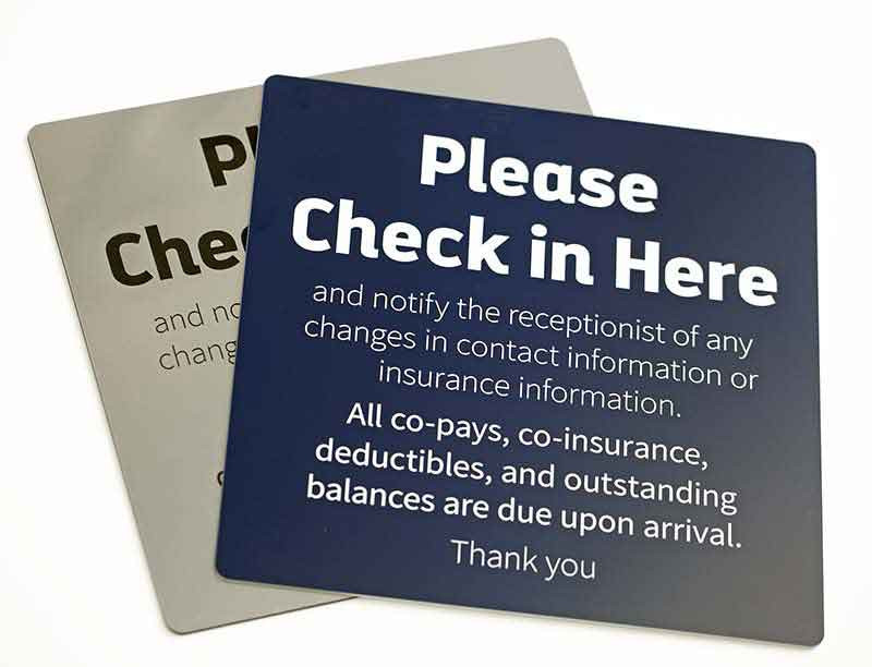 Large Check In Copay Signs | Medical Office Copay Signs