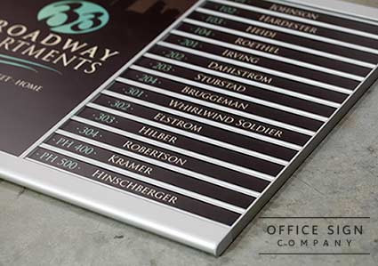 Wall Directory Signs | Removable Insert Wayfinding Directories