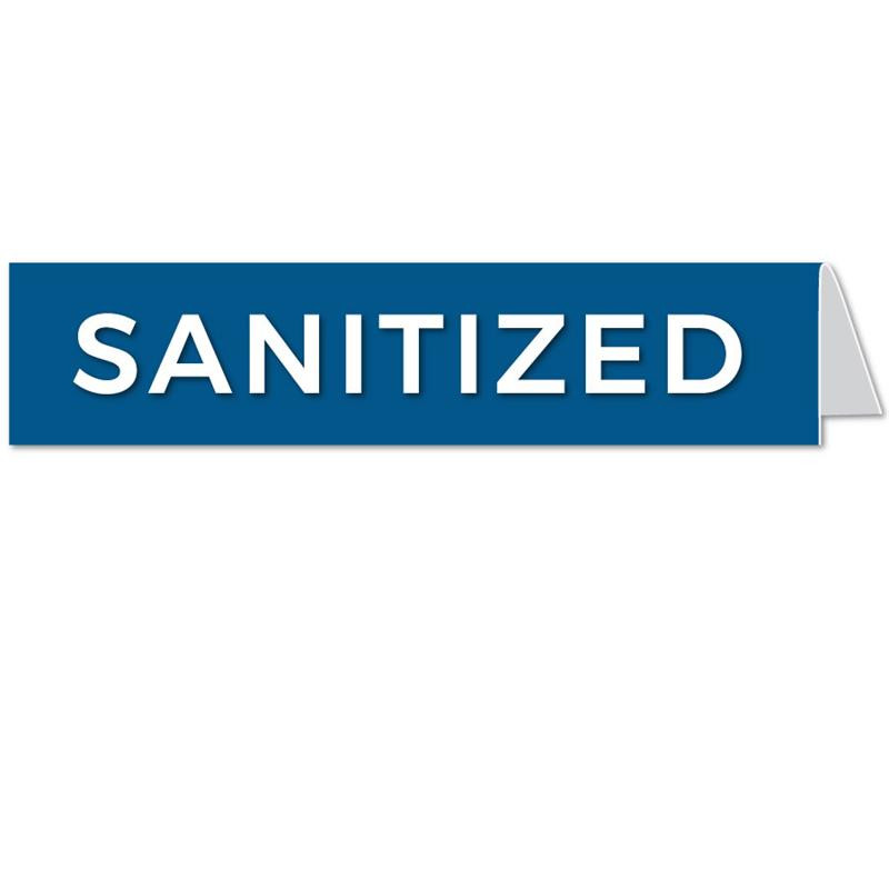 Sanitized Counter Tent Sign
