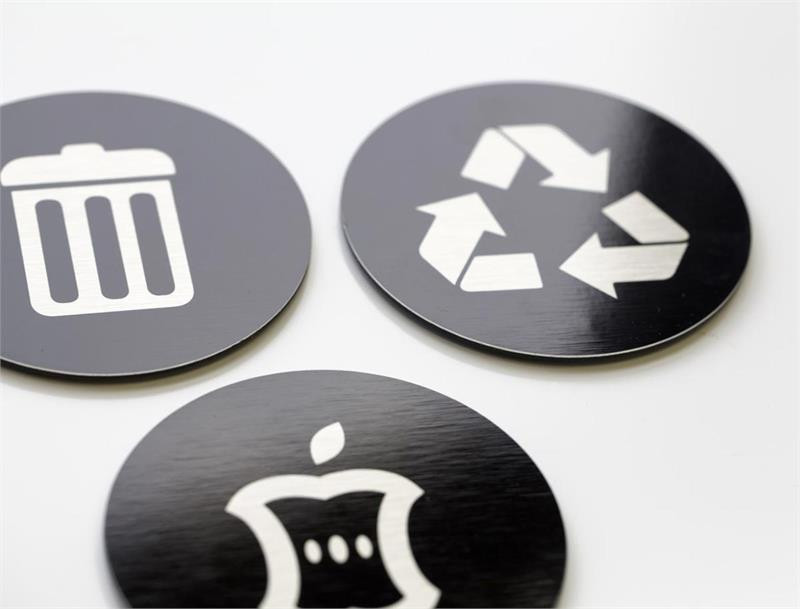 Round Trash, Recycle, & Compost Signs | Waste Management Signage