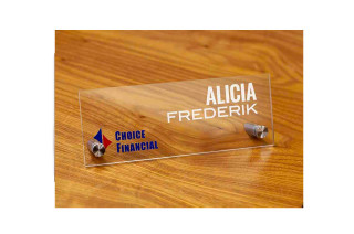 Custom Desk, Table Top & Countertop Signs | Office Sign Company