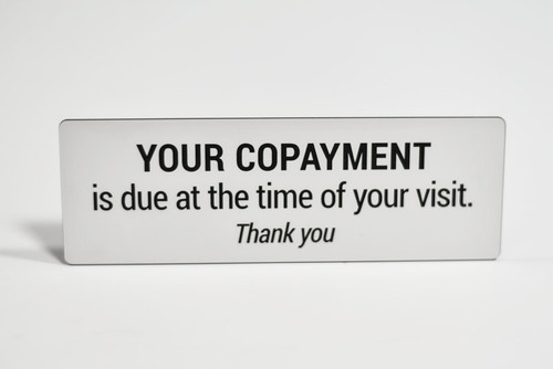 Copay Insurance Signs | Copayment Office Signs