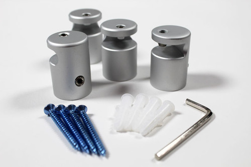 Satin Silver Sign Clamps | Sign Hardware Brackets