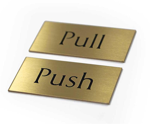 Push Pull Signs Brass | Push Pull Door Signs Hotel