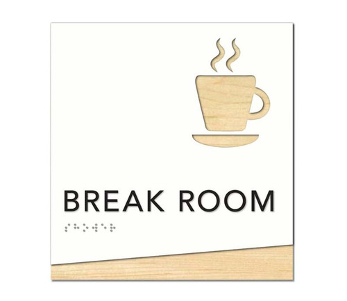 Break Room Signs with Wood and ADA