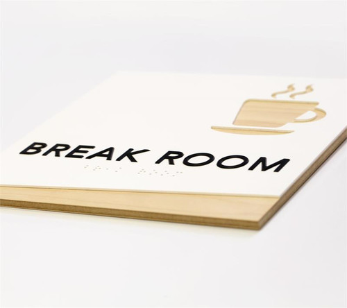 Break Room Signs with Wood and ADA