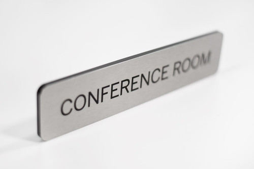 Modern Conference Room Sign | Brushed Metal Office Signs