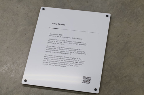 Printed Aluminum Placard Sign (Museum, Gallery, Gym Signs)