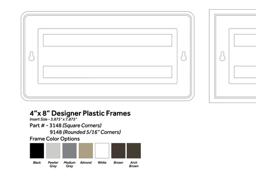 8" x 4" Designer Plastic Frames | 3128, 9128 Original Frames for Office ...