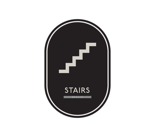 ADA Braille Stairs Signs - Premium Black Pill Series
