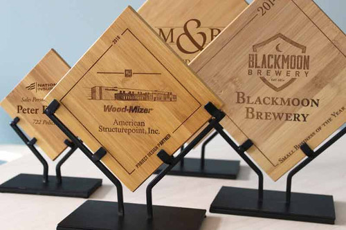 Personalized Wood Plaques w Brass Plate | Office Recognition & Employee ...