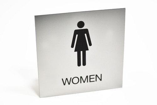 Square Restroom Sign | Engraved Restroom Sign