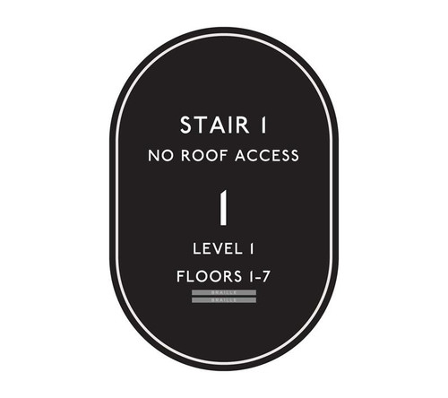 Contemporary ADA Stairs Roof Access Signs
