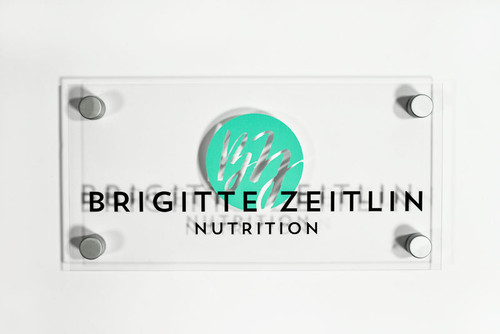 Clear Acrylic Signs with Vinyl Logo | Clear Acrylic Door Signs