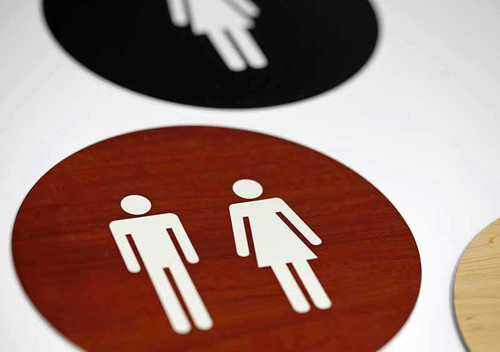 Round Bathroom Signs | Round Restooms Signs for Office