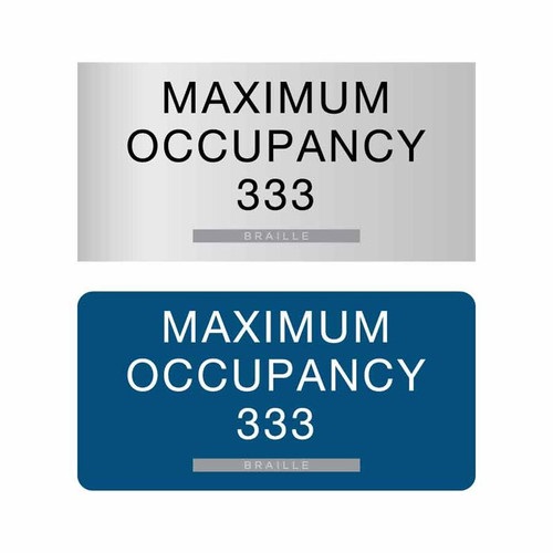 Premium ADA Maximum Occupancy Signs | Braille Max Occupancy Sign