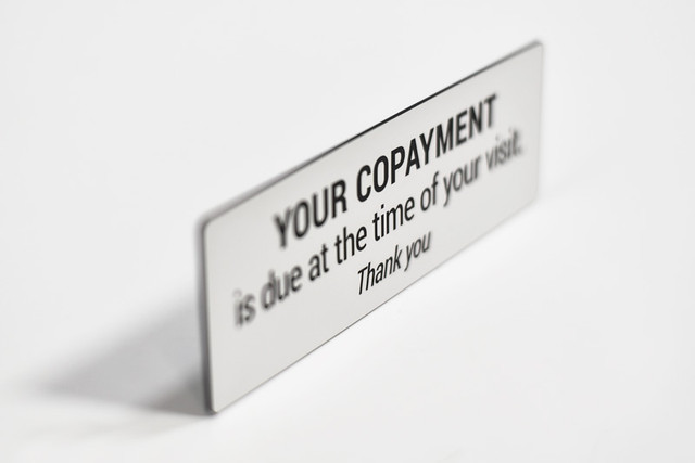 Copay Insurance Signs | Copayment Office Signs