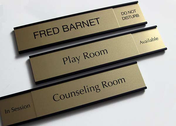Silver Name Plates | Silver Bankers Signs | Custom Metal Office Signs