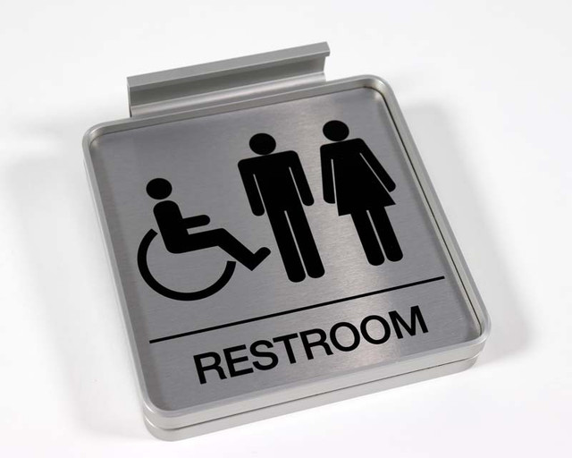 Ceiling Mount Directional Signs and Hallway Directional Signs-Restroom