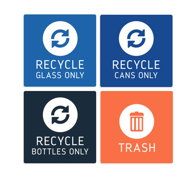 Office Recycling Signs | Trash, Paper, Recycling, Compost
