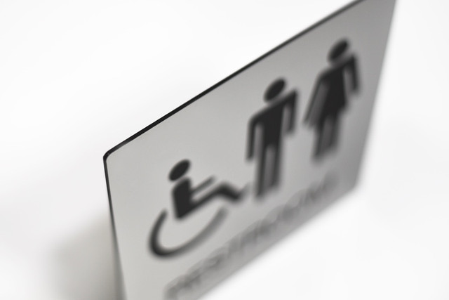 Square Restroom Sign | Engraved Restroom Sign
