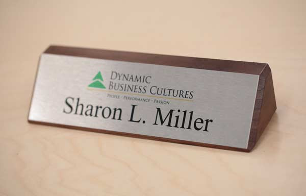Solid Wood Desk Signs | Walnut Desk Signs | Wooden Office Signs