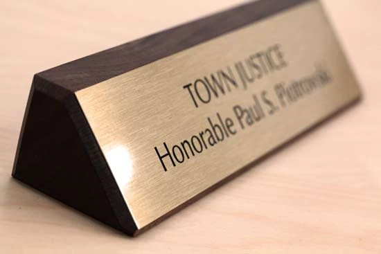Solid Wood Desk Signs | Walnut Desk Signs | Wooden Office Signs