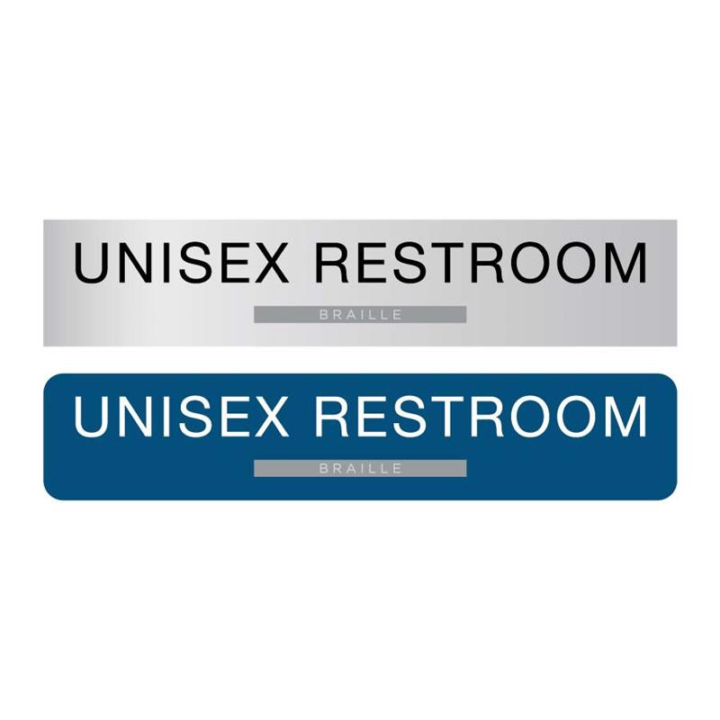 Premium ADA Unisex Restroom Signs | Braille Restroom Sign
