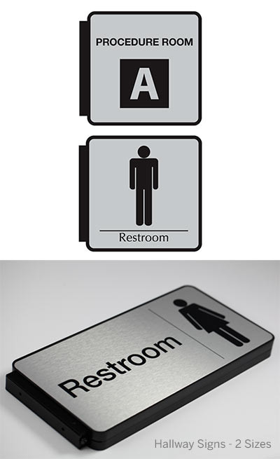Hallway Restroom Signs for Office | Restaurant