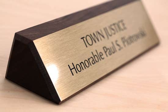 Solid Wood Desk Signs | Walnut Desk Signs | Wooden Office Signs