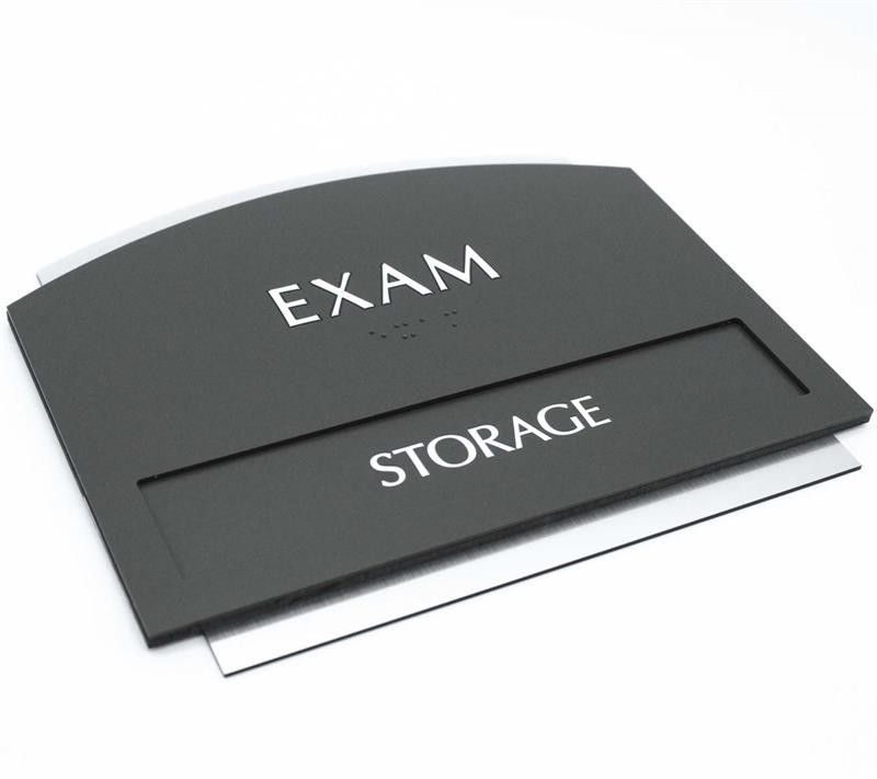 Brushed Metal Acrylic Braille Insert Signs | ADA Braille Insert Window ...