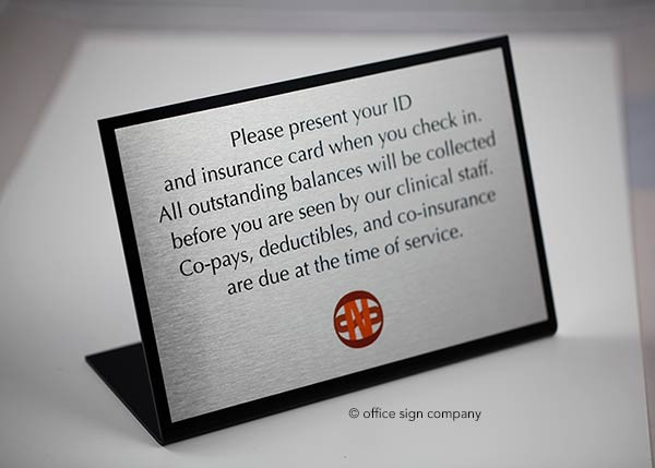 Engraved Standing Desk Office Signs with Clock Face - Office Sign Company